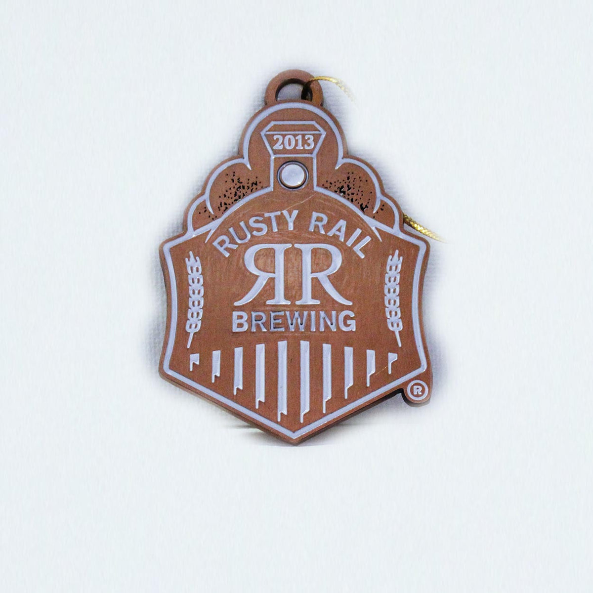 Brass Metal Rusty Rail Logo Ornament – Rusty Rail Brewing Company